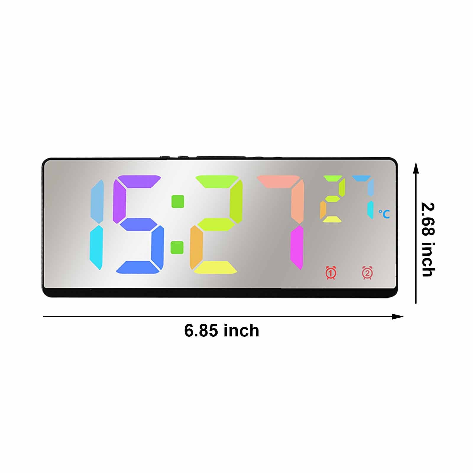Momihoom Modern LED Digital Alarm Clock with Rainbow Color Screen ...