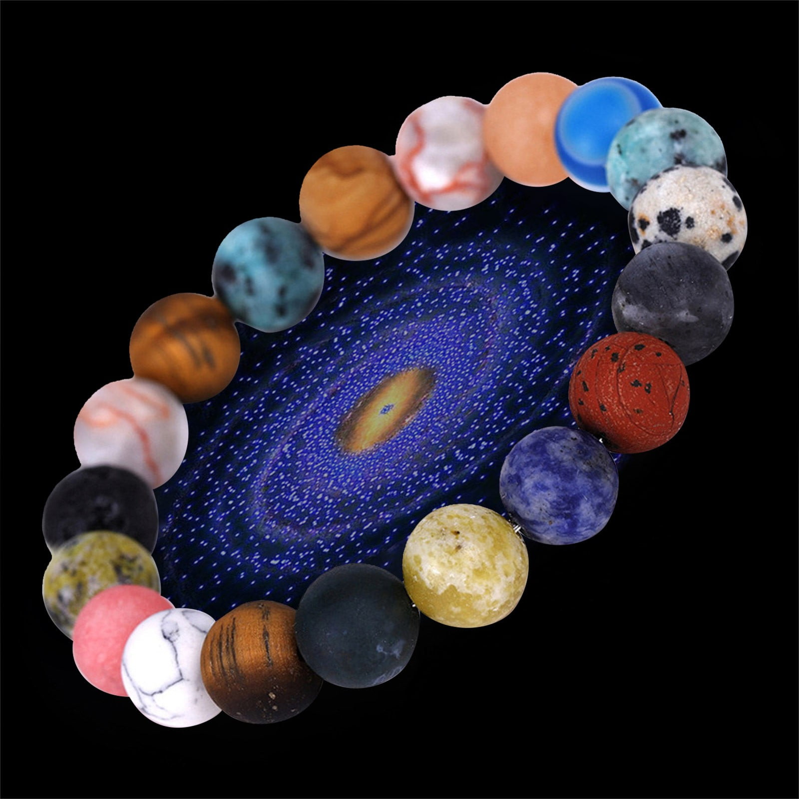 Momihoom Natural Lava Rock Bracelet Solar System Eight Planet Themed ...