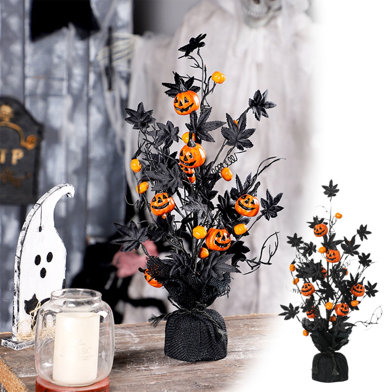 Momihoom New Halloween Decorative Style Scary Pumpkin Maple Leaf ...