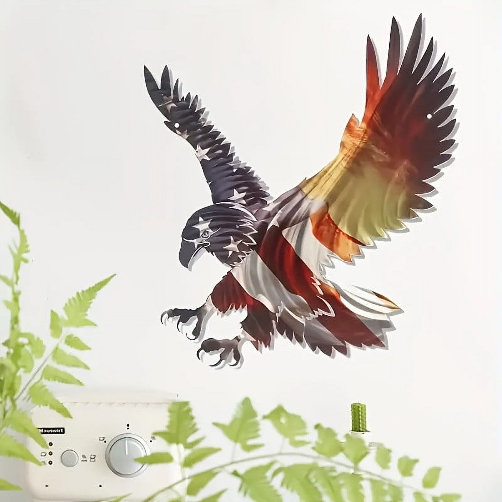 Momihoom Oversize Metal Eagle Wall Decor American Flag Bald Eagle ...