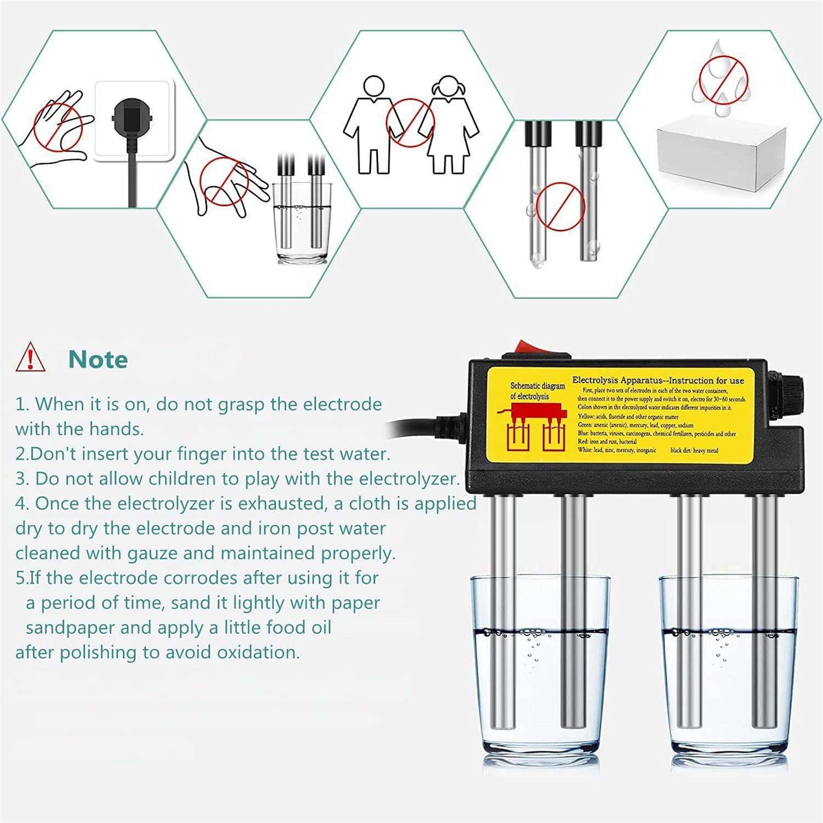 Momihoom Portable Home Water Quality Tester with Electrolysis, Visual ...