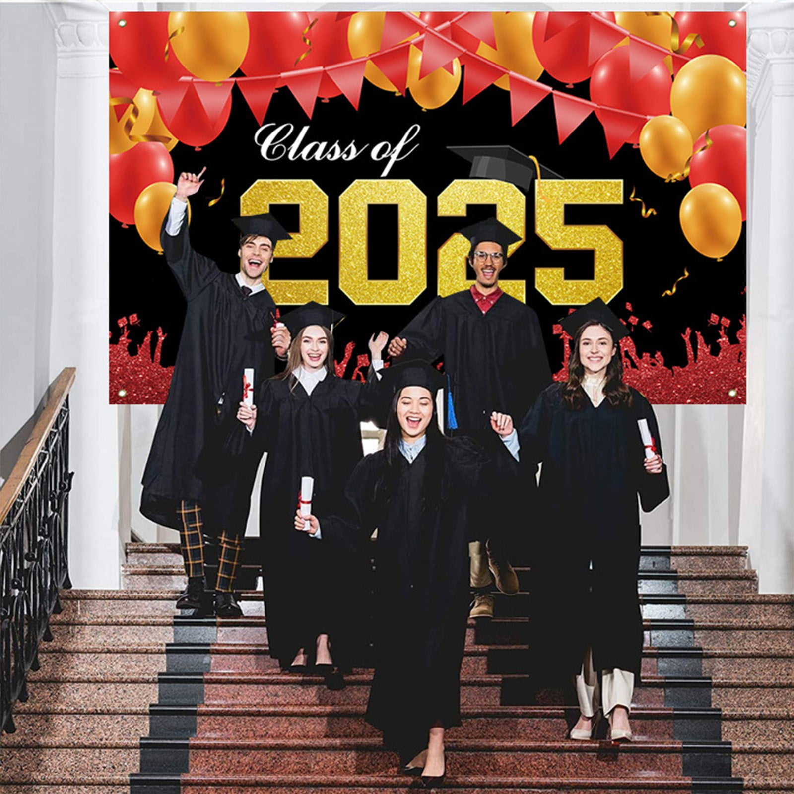 Momihoom Premium Graduation Backdrop Banner, Congrats Grad Banner ...