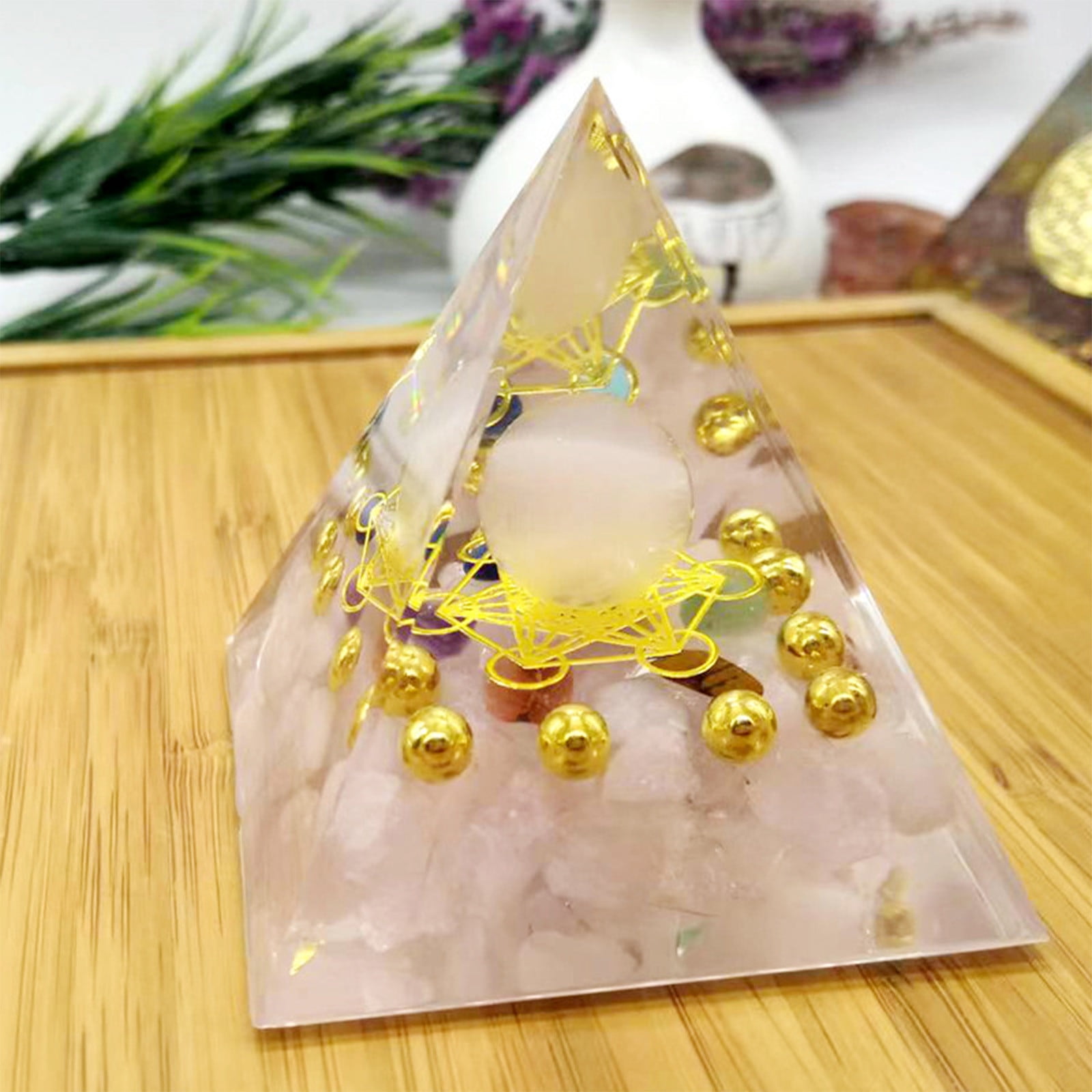 Momihoom Pyramid Positive Energy, Pyramid Amethyst Chakra Crystal ...