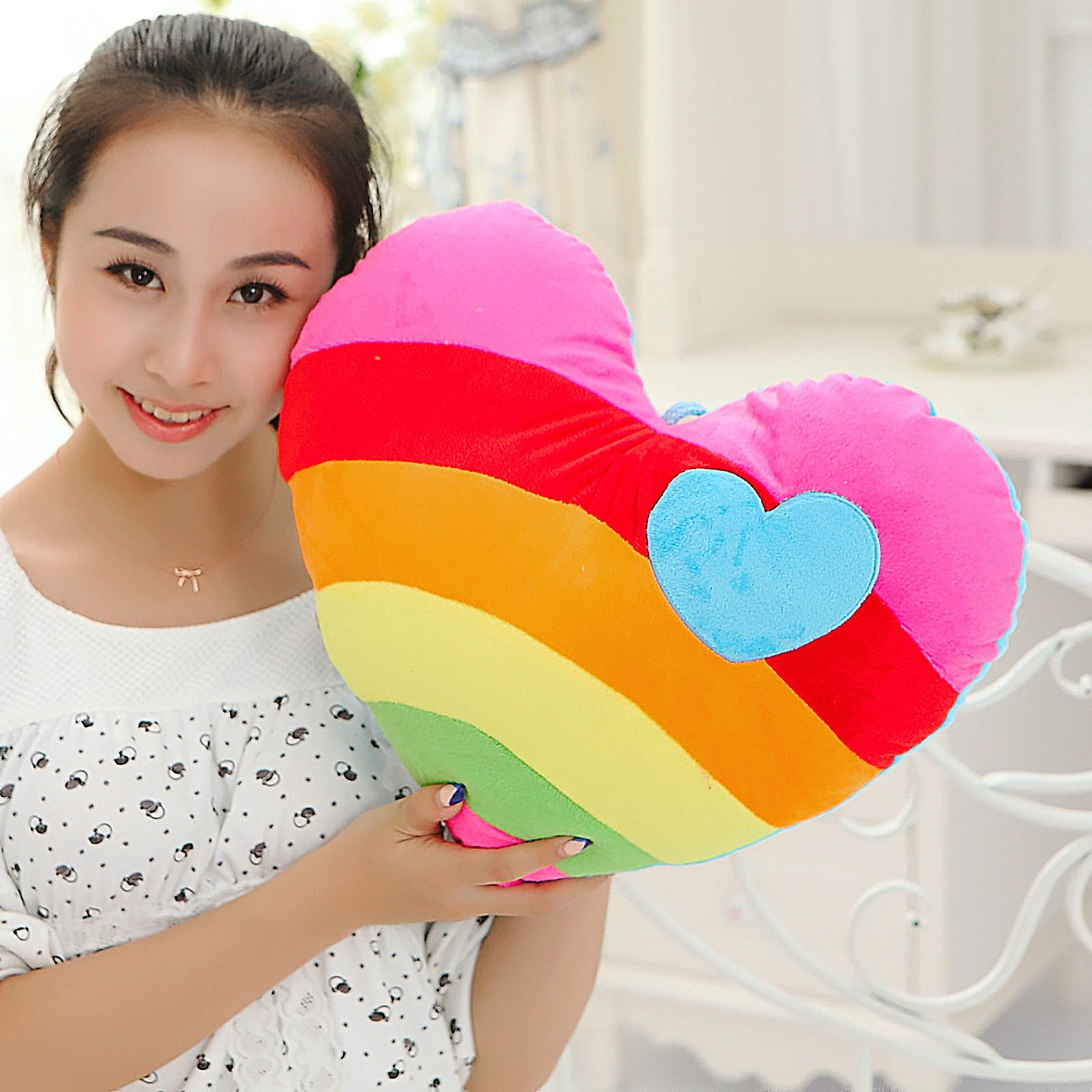 Momihoom Red Heart Plush Toy Cute Heart Stuffed Animal Soft Pillow ...