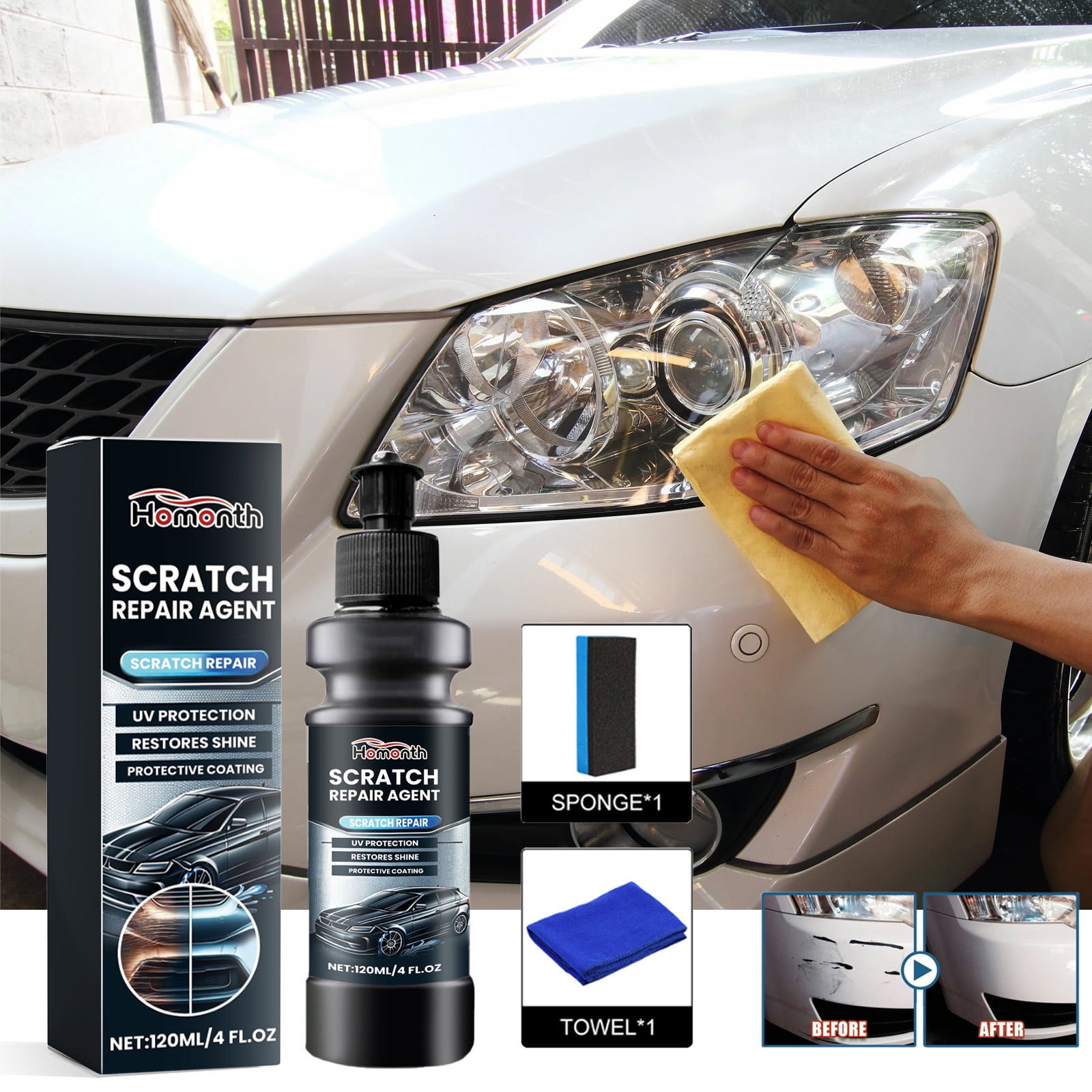 Momihoom Scratch Repair Wax For Car, Car Wax Scratch Remover Kit Car ...
