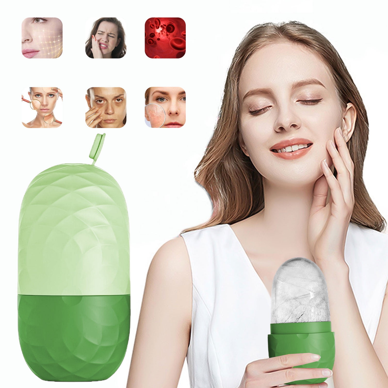 Momihoom Silicone Facial Ice Cube Roller Massager, Facial Beauty Care ...