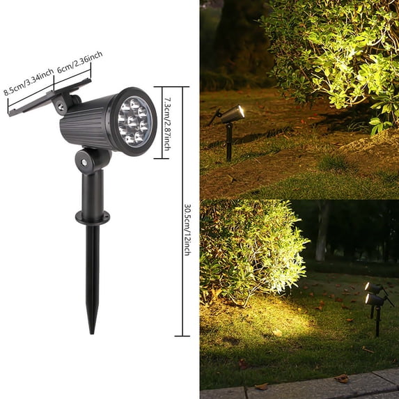 Momihoom Solar Powered LED Landscape Spotlight with Stake, Outdoor ...
