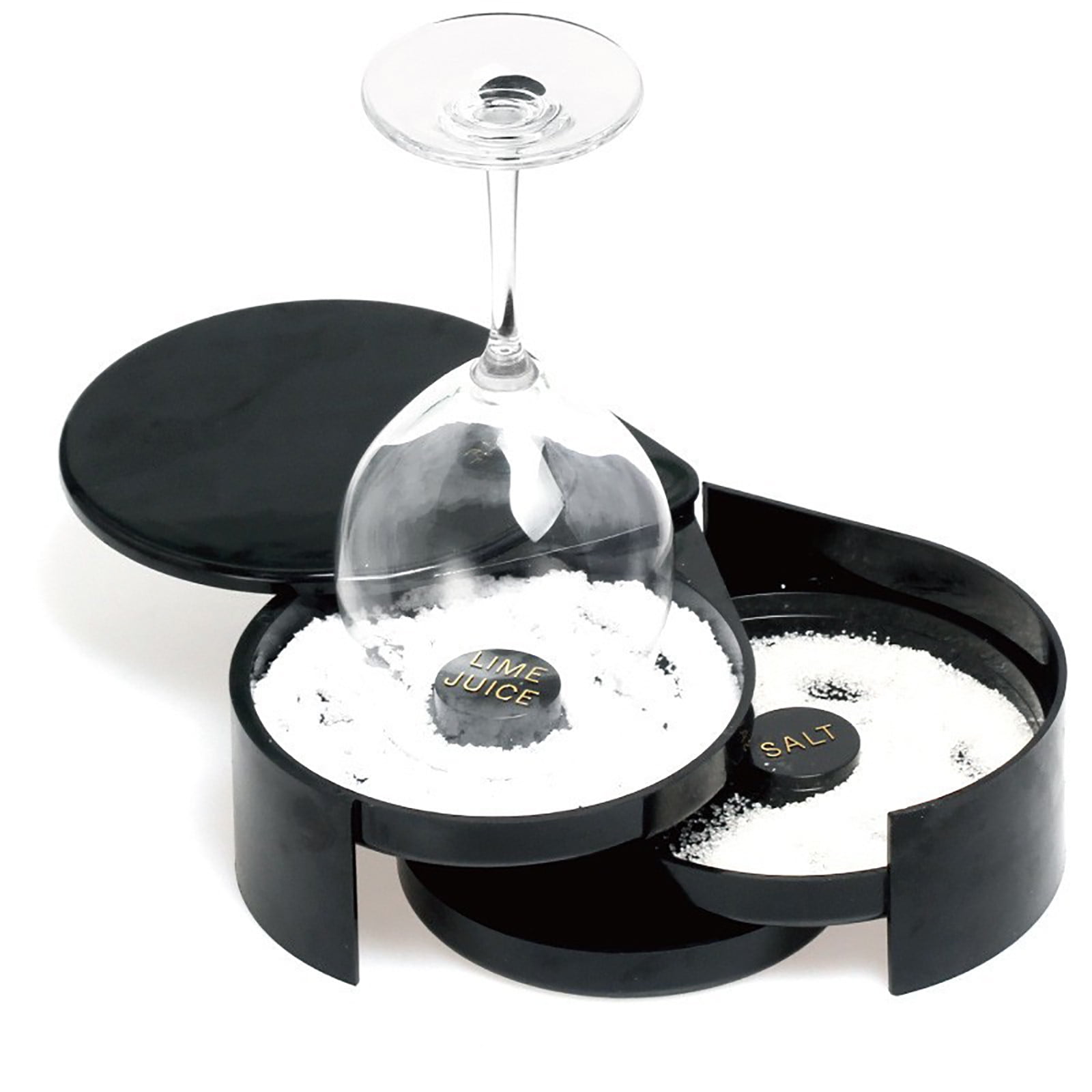 Momihoom Stackable Plastic Cocktail Glass Rimmer with Labeled Storage ...