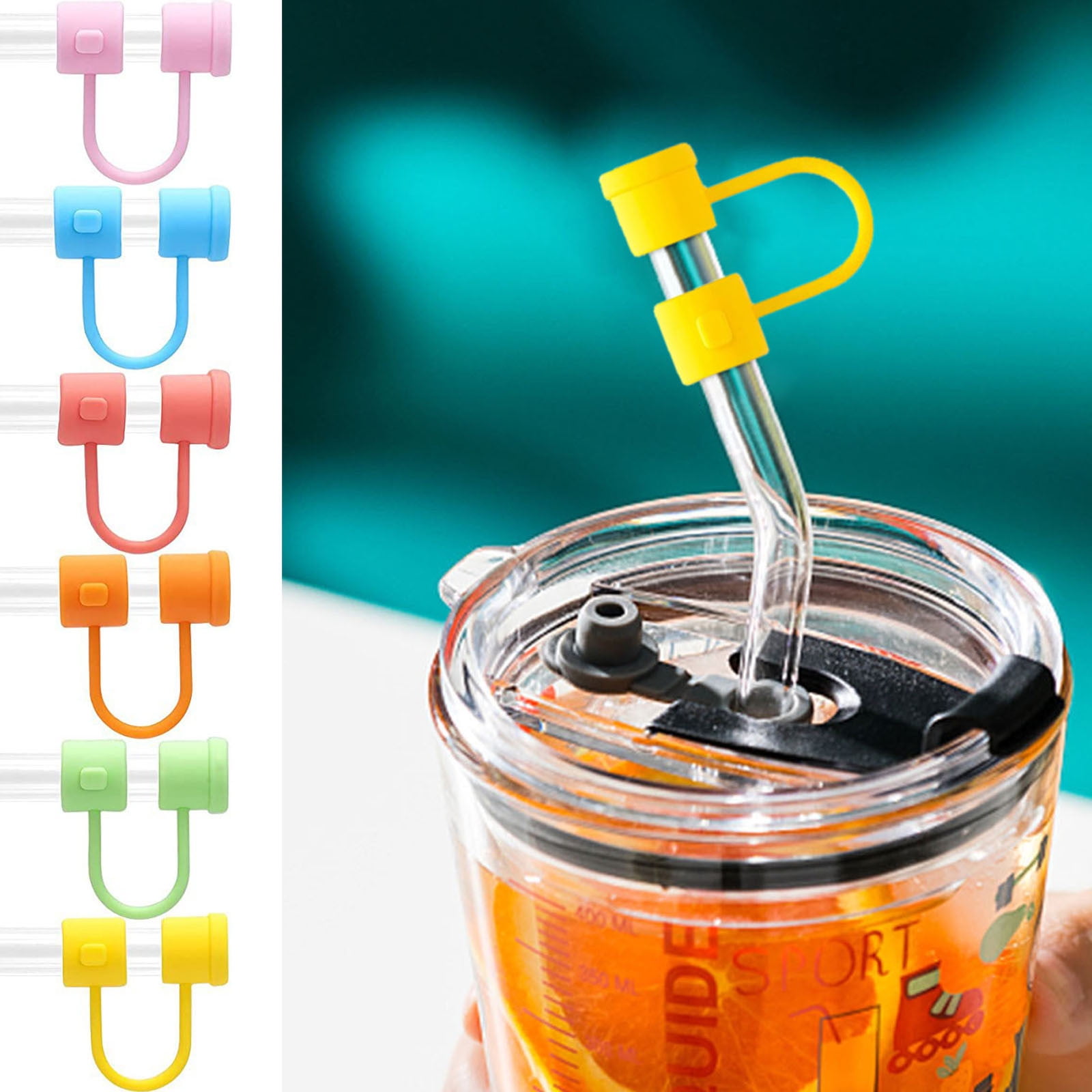 Momihoom Straw Covers Cap - Colorful Silicone Straw Tips Suitable for ...