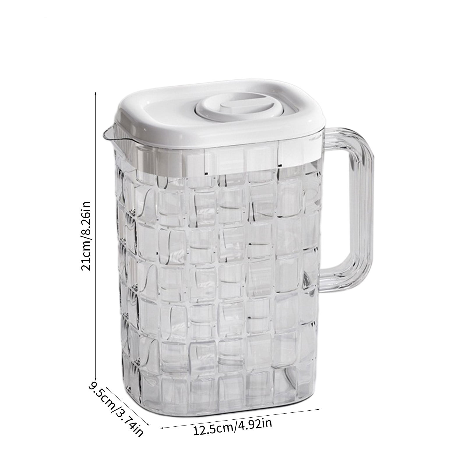 Momihoom Textured Plastic Water Pitcher with Handle and Secure Lid ...
