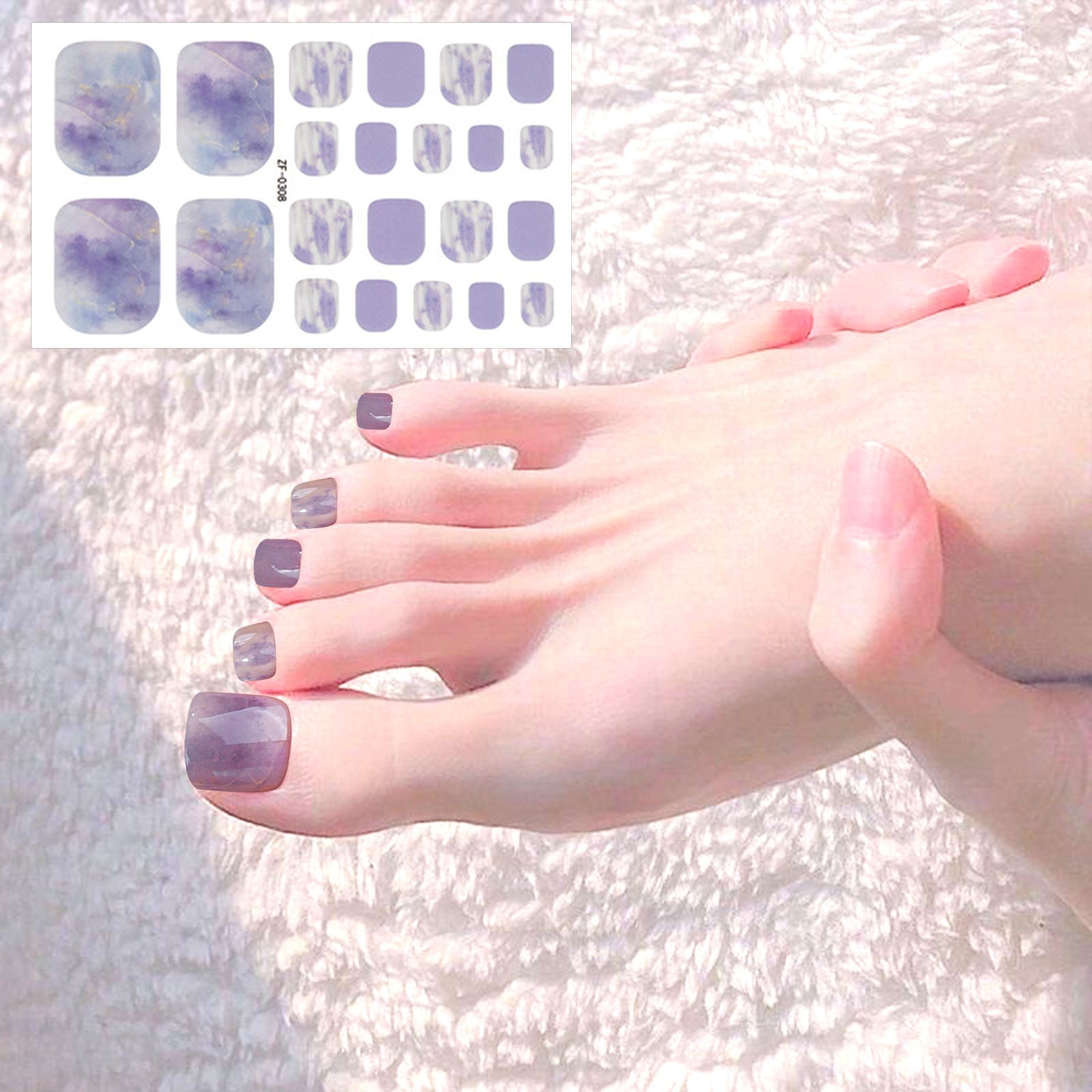 Momihoom Toenail Gel Nail Stickers , French Toe Nail Stickers Full Nail ...