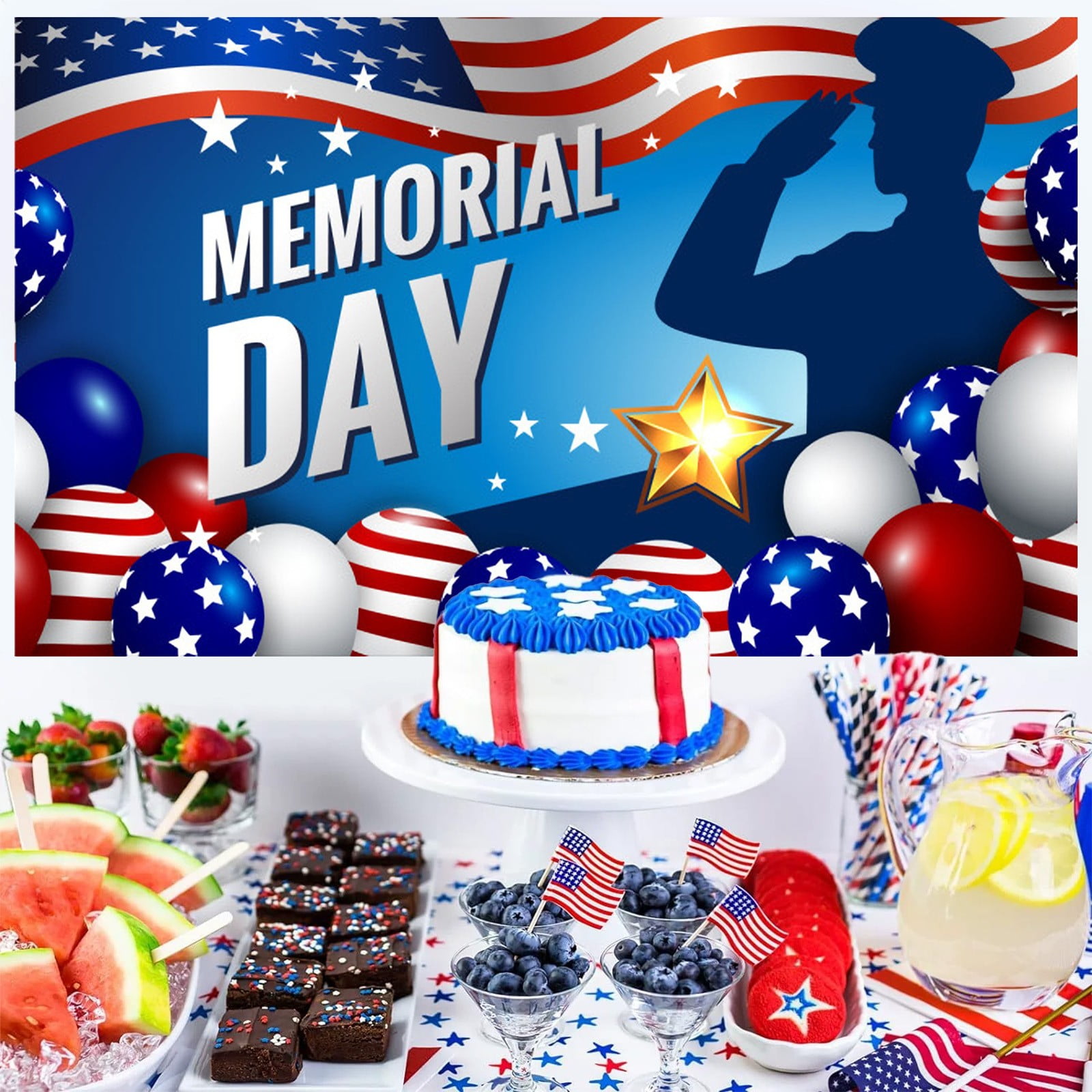 Momihoom Veterans Day Decorations - Memorial Day Background Banner Red ...