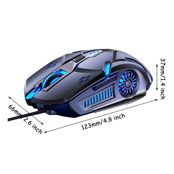 Momihoom Wired Gaming Mouse with 7-Color LED Breathing Light, 3200 DPI ...