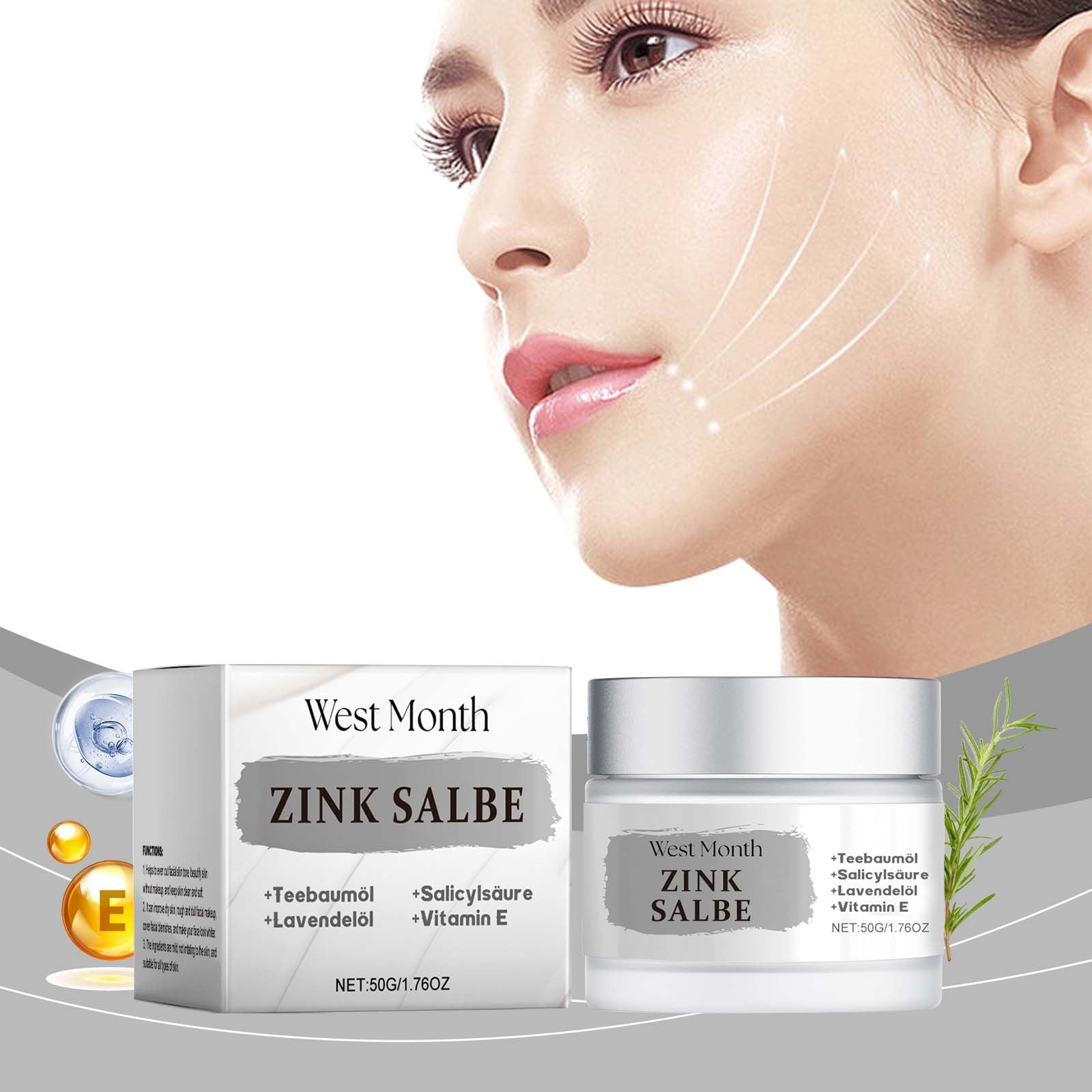 Momihoom Zink Salbe ,Teebaumol + Lavendelol + Salicylsaure + Vitamin E ...