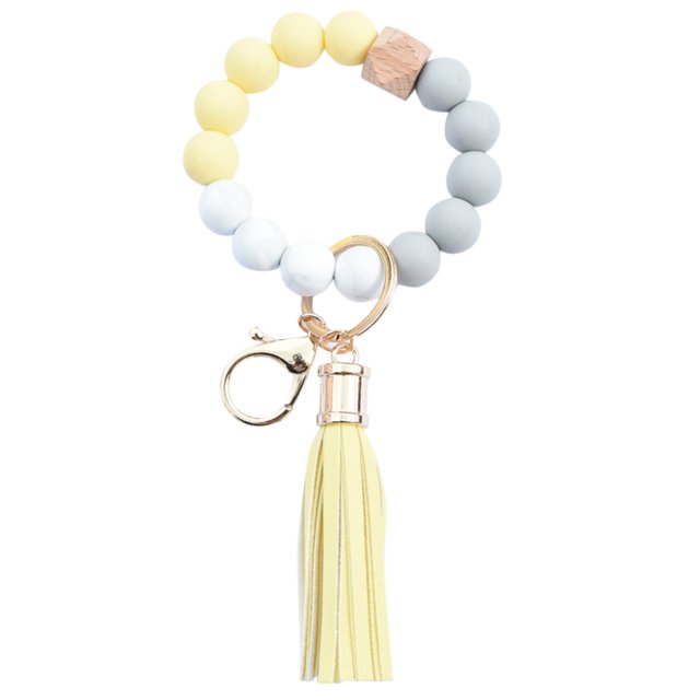 Momine Fashion Creative Keychain Bracelet Wristlet Key Ring Beaded ...