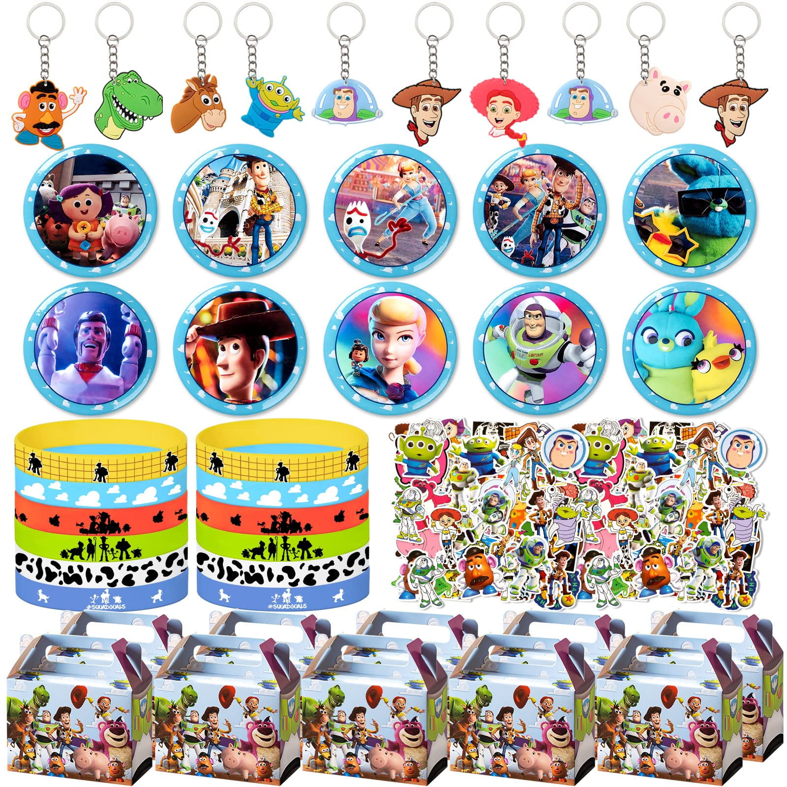 Momkutei 95 Pcs Party Favors Include 12 Bracelets, 10 Key chains, 10 ...