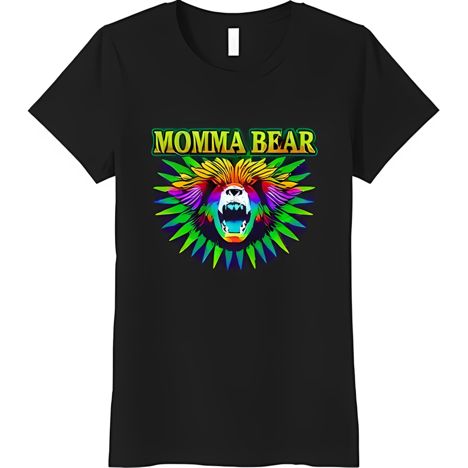Momma Bear Roaring Rainbow Bear Head T-Shirt Fierce & Loving - Walmart.com