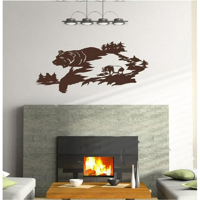 Momma Bear and Cub Wall Decals Mural Home Decor Vinyl Stickers Decorate ...