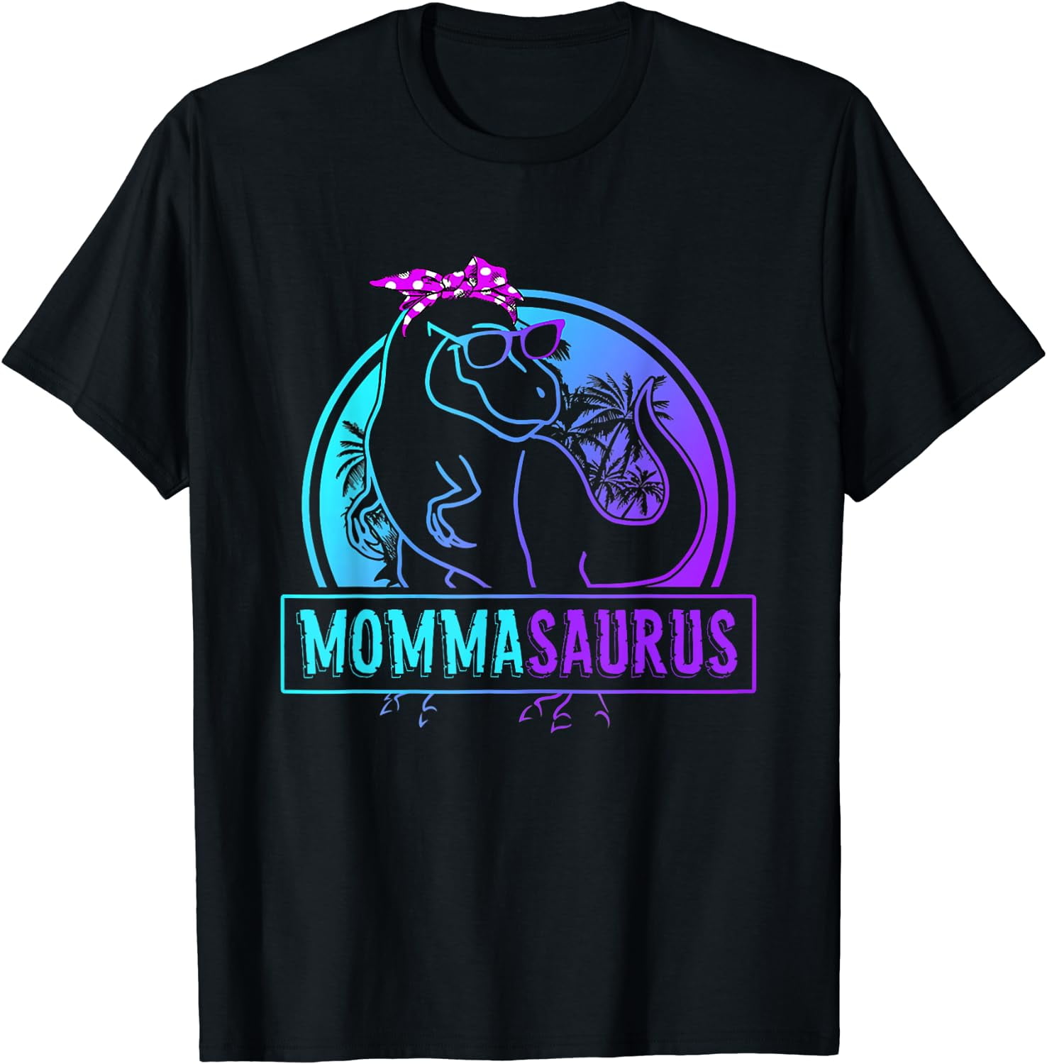 Mommasaurus T Rex Dinosaur Momma Saurus Family Matching T-Shirt Black ...
