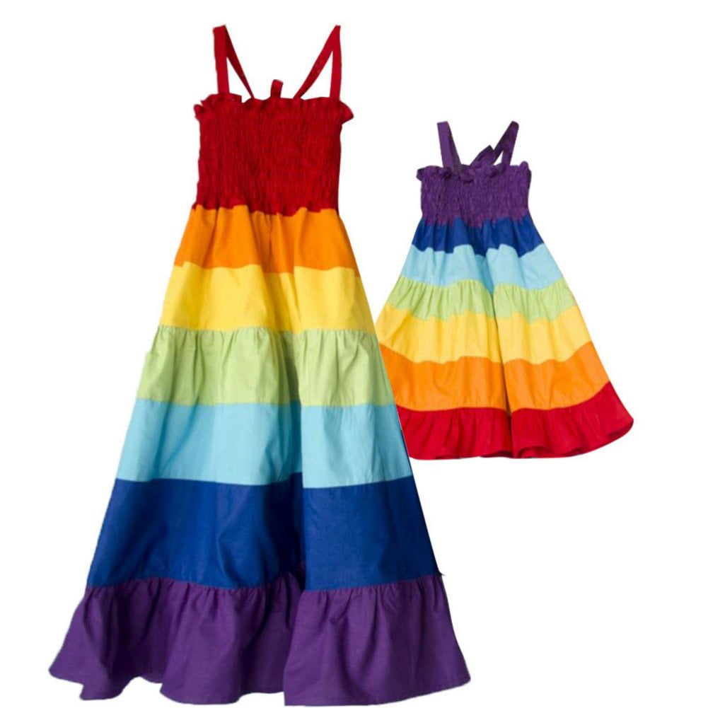 Mommy and Me Dresses Spaghetti Strap Sleeveless Casual Summer Dress ...
