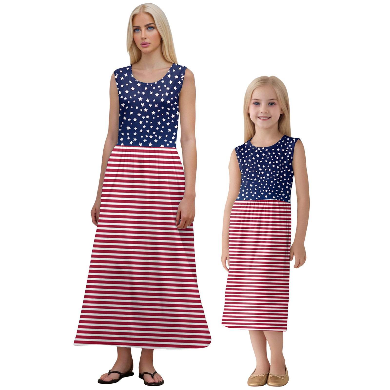 Mommy and Me Family Outfits Family Matching Sleeveless Dress with ...
