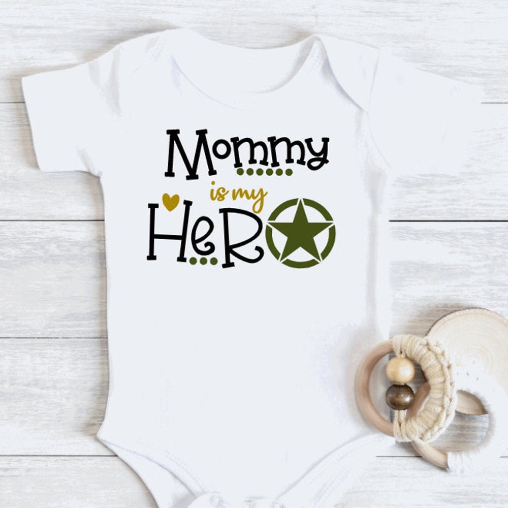 Mommy Is My Hero , Girls Army Shirt, Girls Army Baby Outfit, Army Kid ...