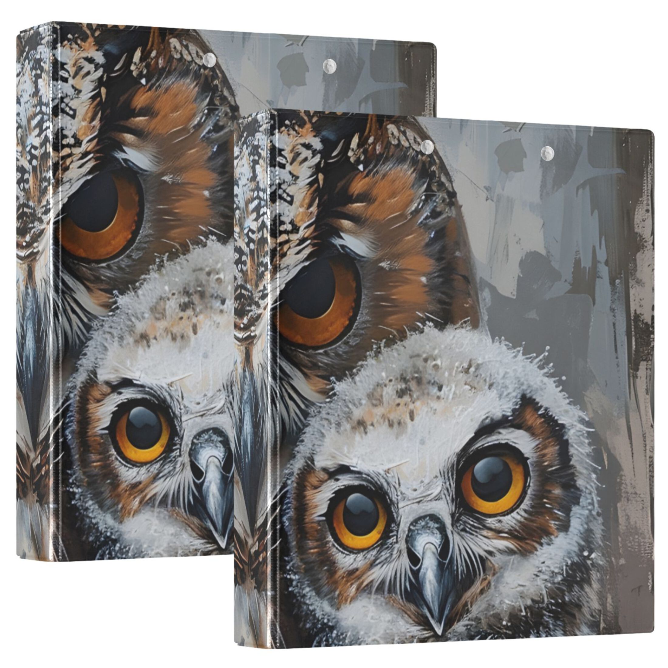Mommy and Baby Owls 3 Ring Binders 1.5 inch Hardcover File Folders with ...