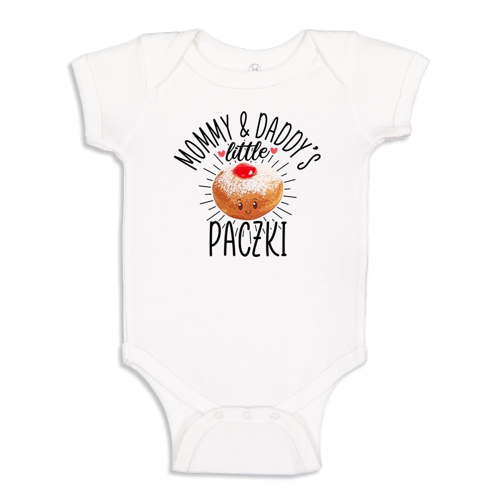 Mommy and Daddy's Little Paczki Baby Bodysuit One Piece NB White ...
