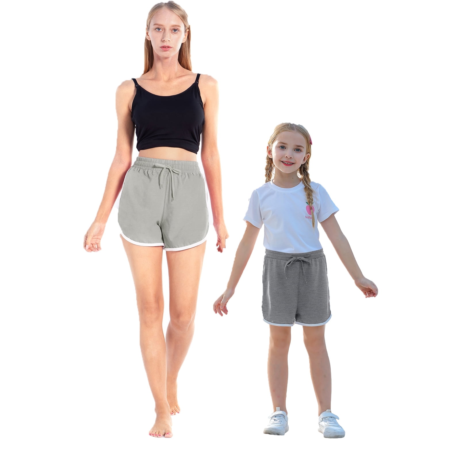 Mommy and Me Matching Short, Women Toddler Kids Solid Color Dance Yoga ...
