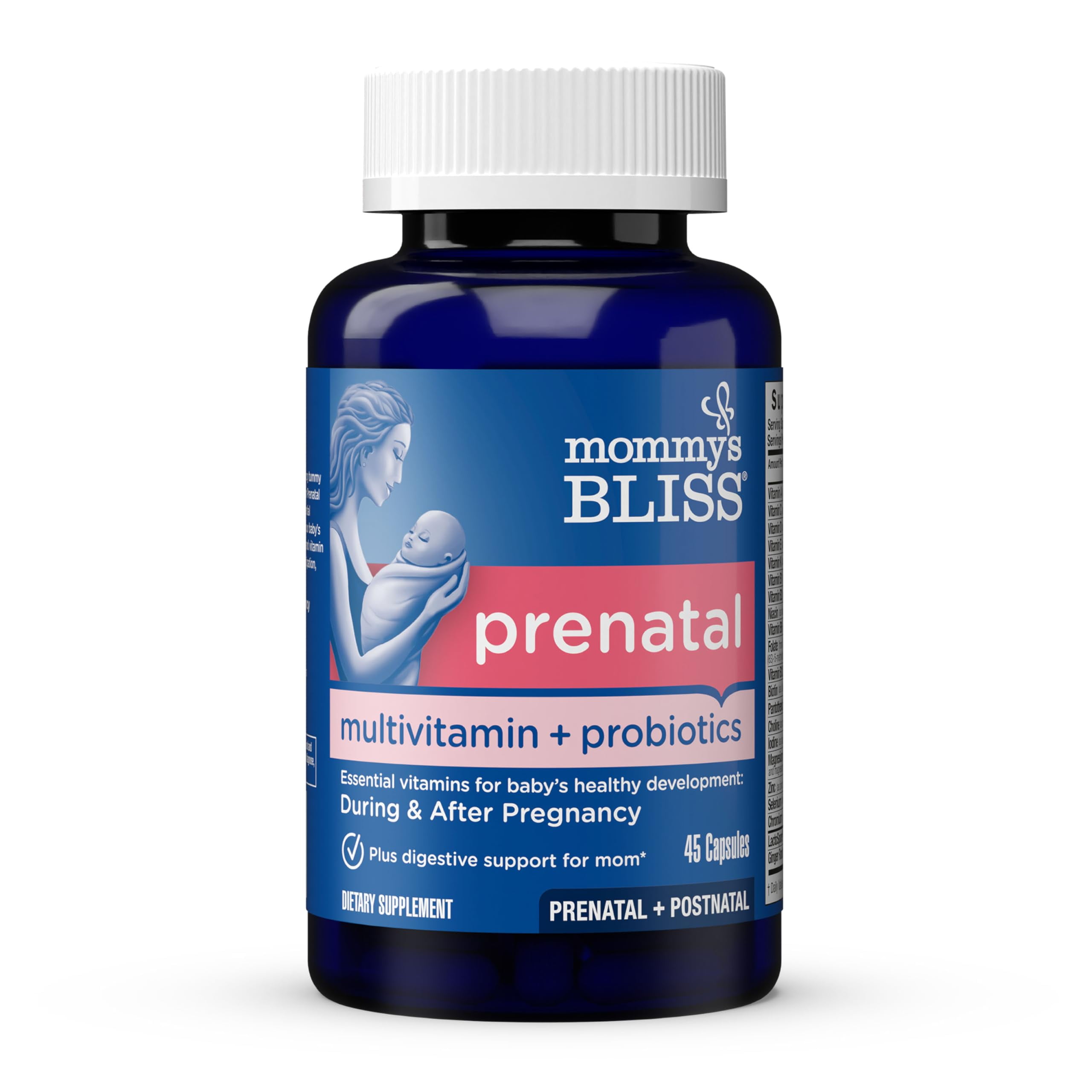 Mommy's Bliss Prenatal Multivitamin + Probiotic for Women w/ Folic Acid ...