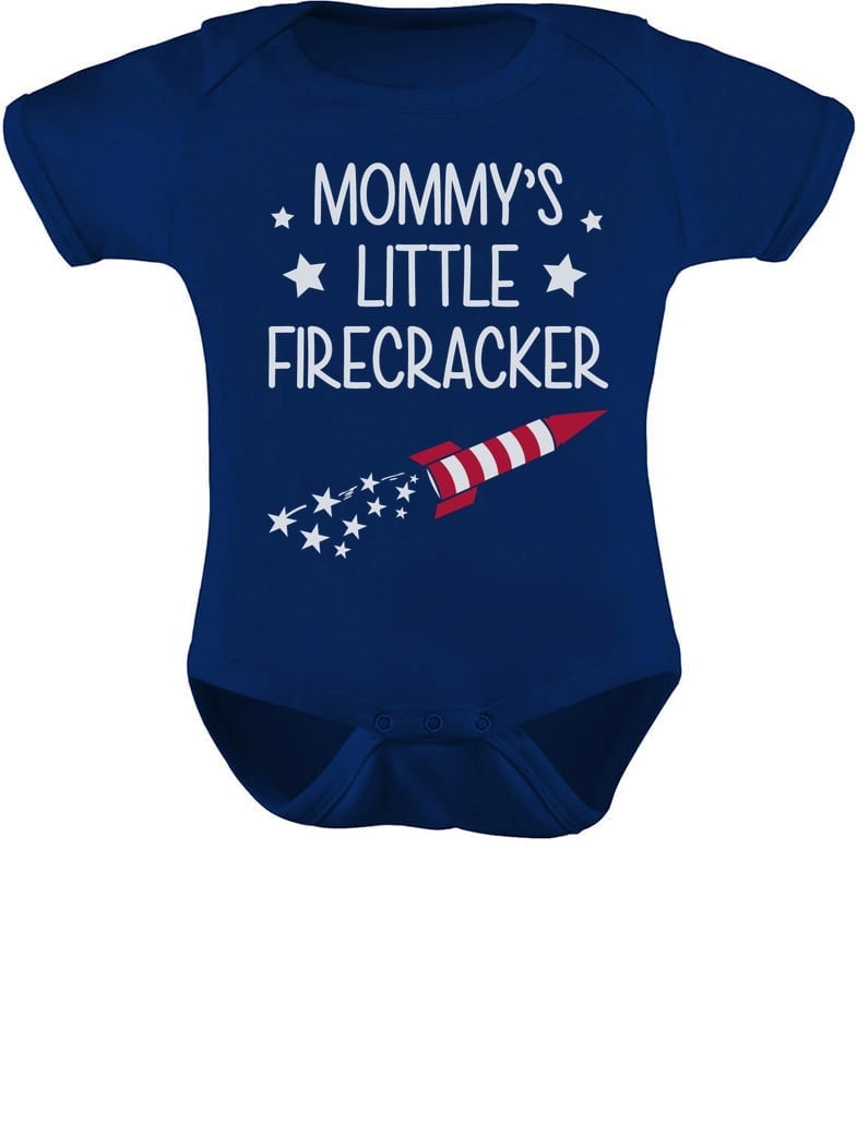 Mommy's Little Firecracker - 4th of July Themed Infant Bodysuit - Funny ...