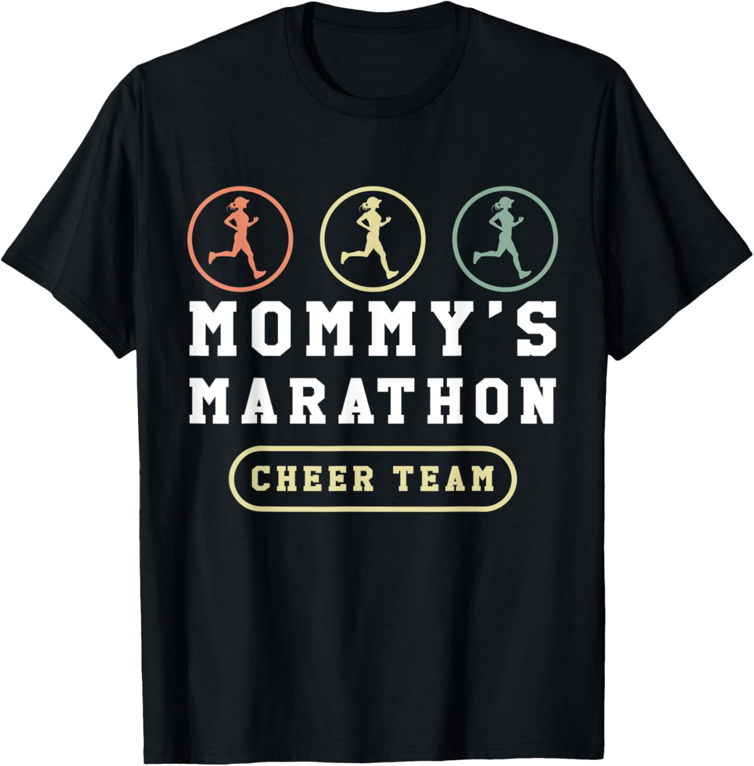 Mommy's Marathon Cheer Team Vintage Sports Mom Runner Saying T-Shirt ...