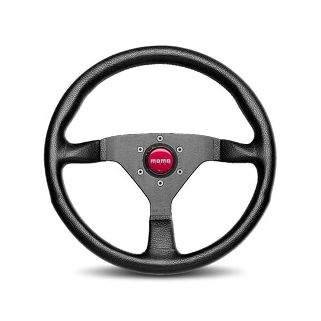 Momo Automotive Accessories MCL35BK3B Monte Carlo 350 Steering Leather Wheel Red Stich