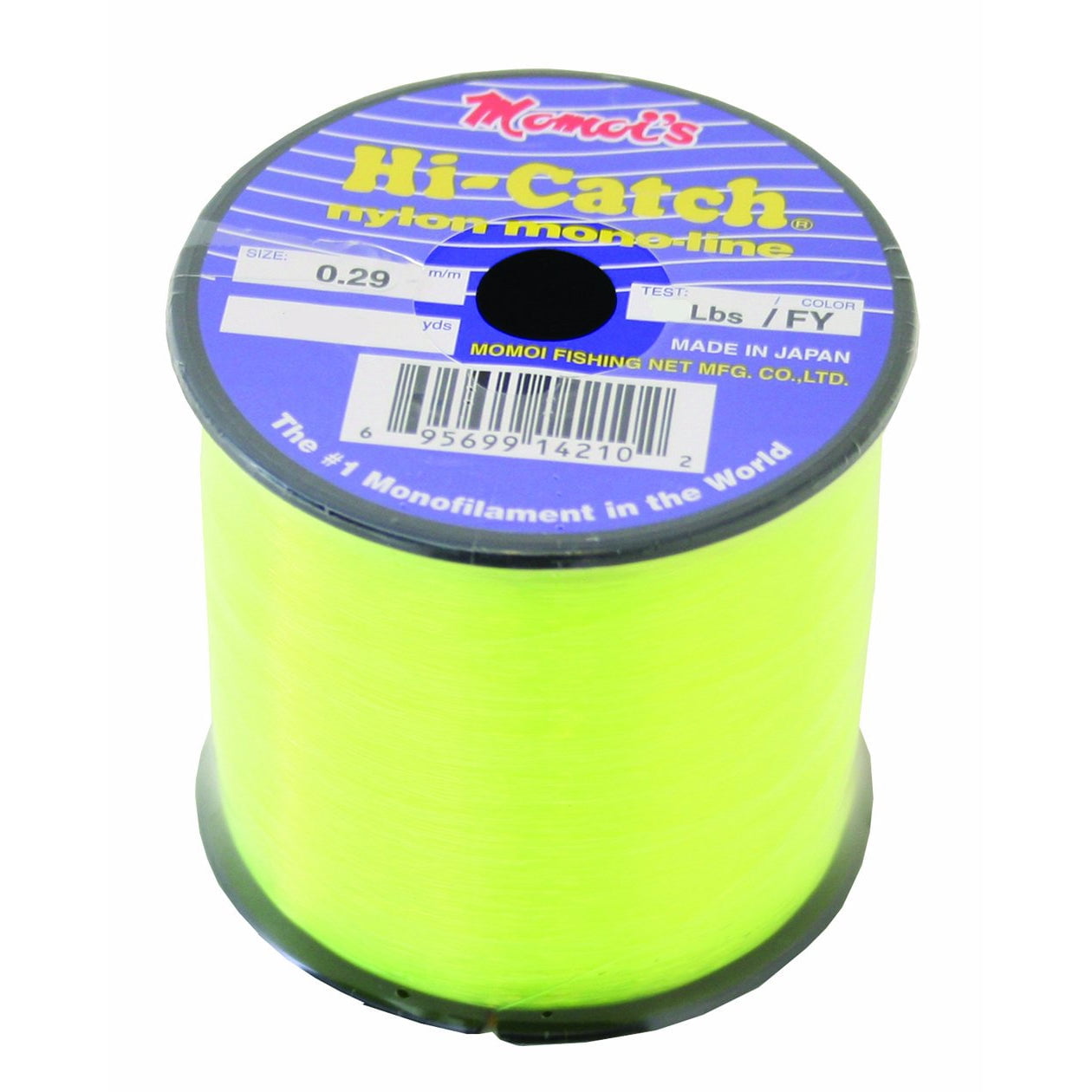 Momoi Hi-Catch Nylon Monofilament Line 1,4 Pound Spools Hi-Vis Yellow ...