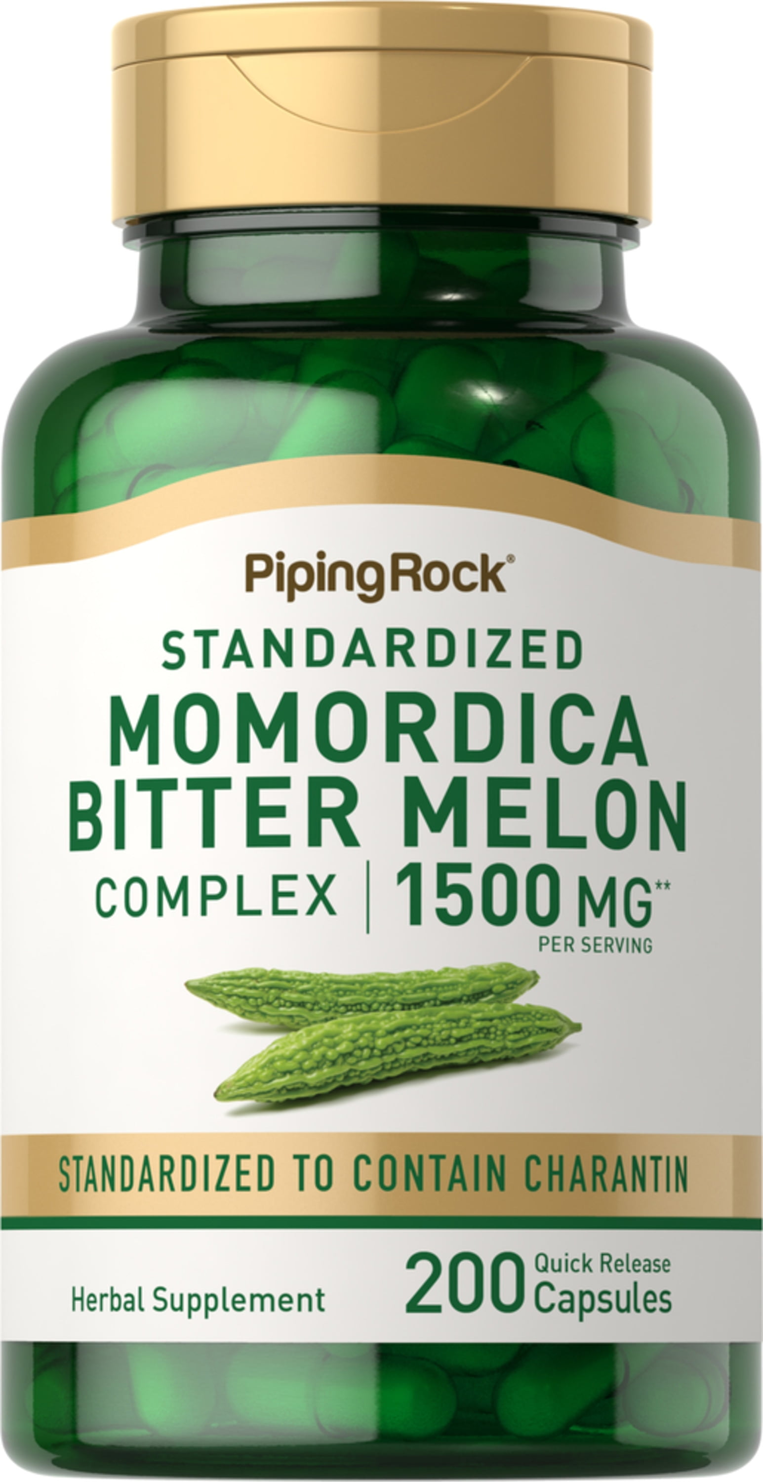 Piping Rock Organic Bitter Melon Extract Supplement, 1500mg, 200 Pills ...