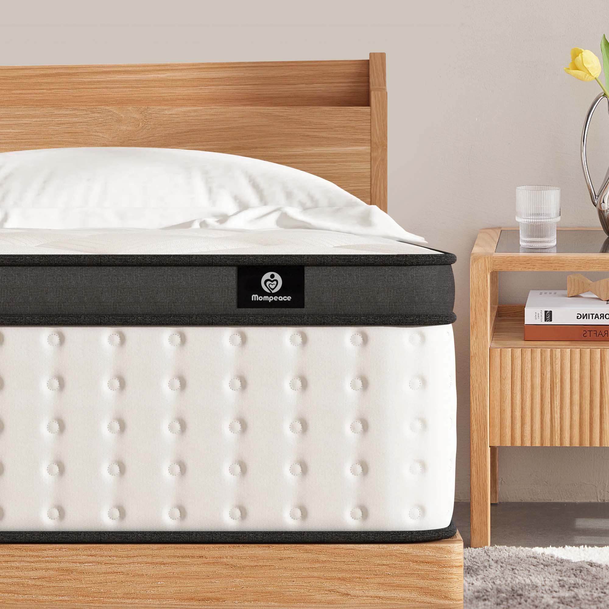 Mompeace 10-inch Gel Memory Foam Innerspring Hybrid Mattress, Twin Size ...