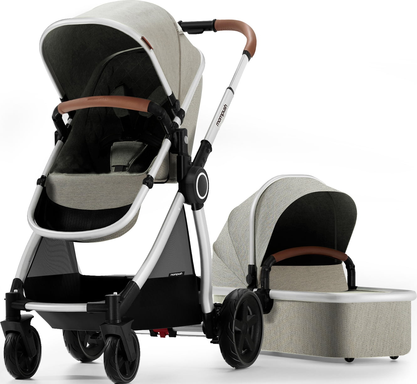 Mompush Ultimate2 Baby Stroller with Bassinet and Adjustable Seat ...