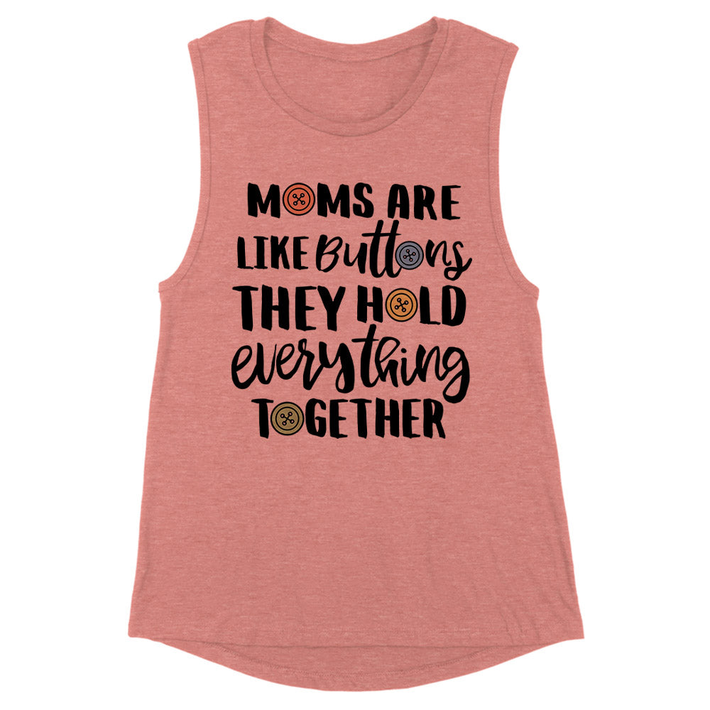 Moms Are Like Buttons Women's Muscle Tank Medium Desert Pink - Walmart.com