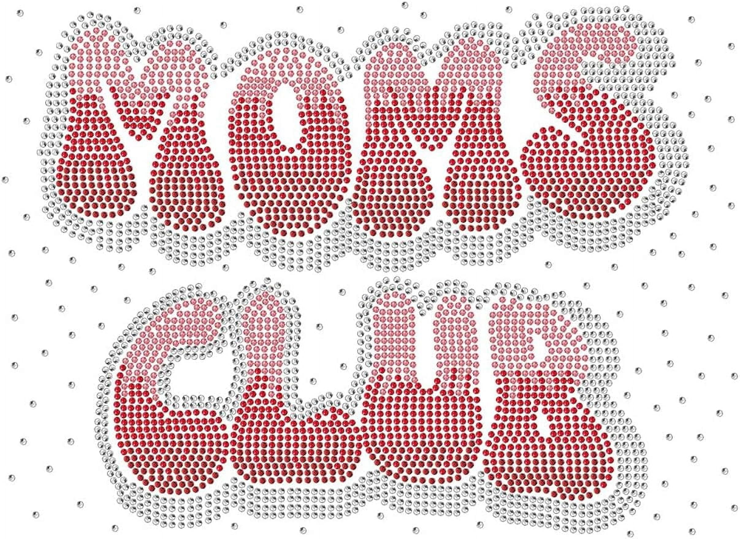 Moms Club Rhinestone Iron on Hotfix Heat Transfer Decal Bling ...
