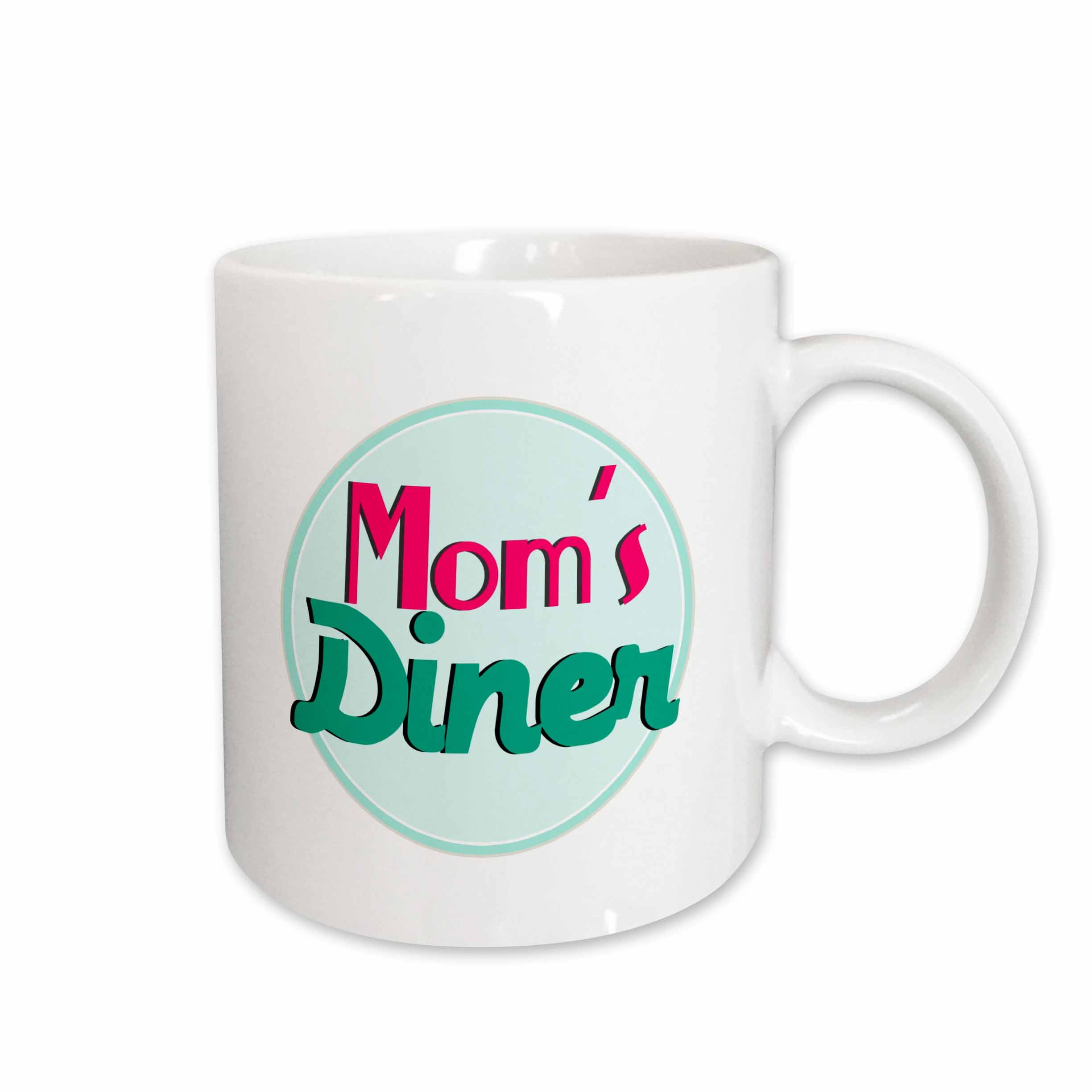 3drose, Moms Diner on White. Retro Hot Pink Turquoise Teal Blue 1950s ...