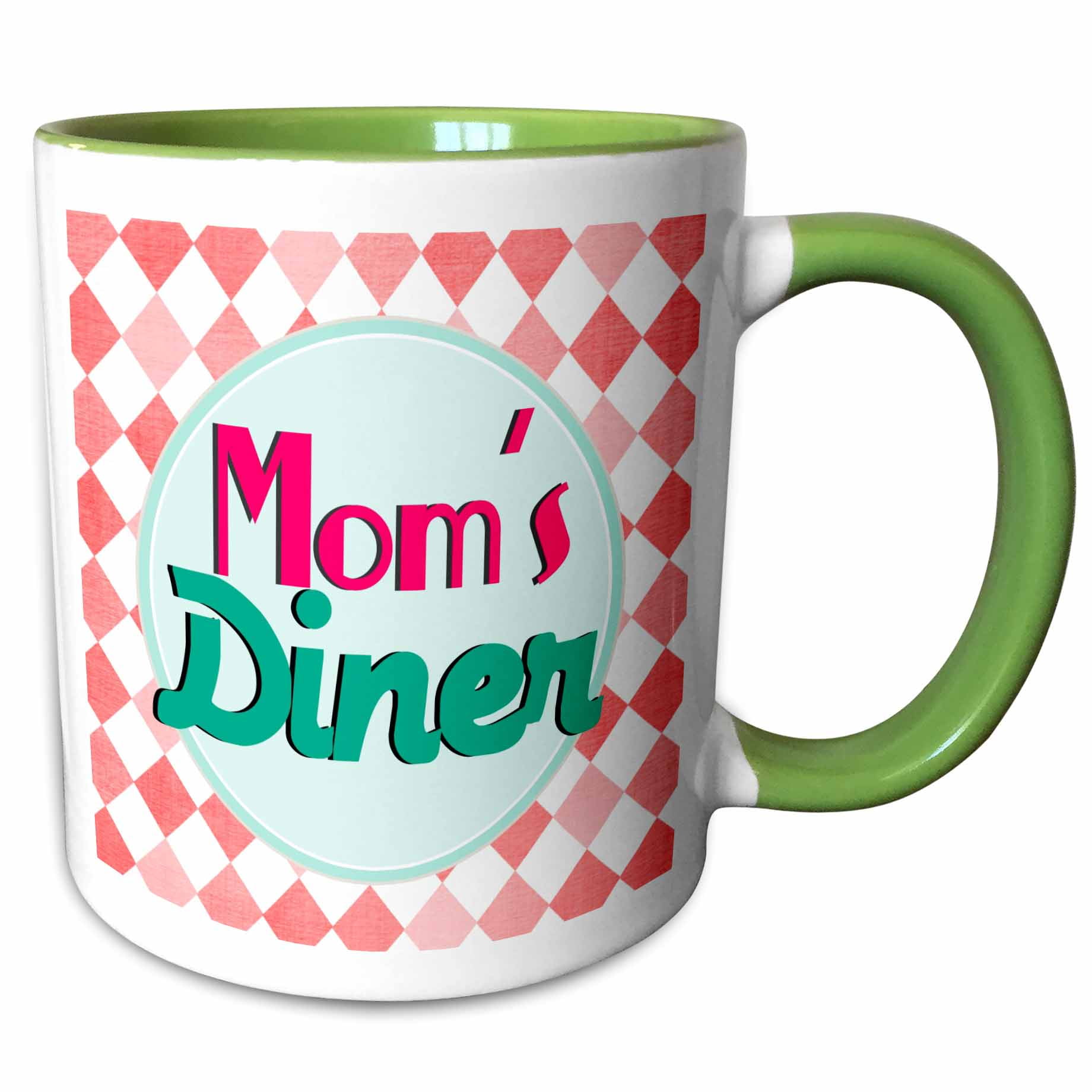 3drose, Moms Diner Sign on Red. Retro Hot Pink Turquoise Teal Blue ...
