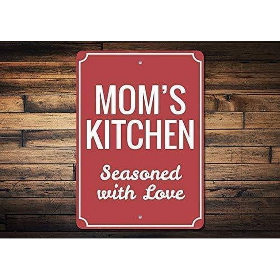 Moms Kitchen Sign for Mom Sign Metal Mom Cook Sign Metal Sign Size: 16 ...