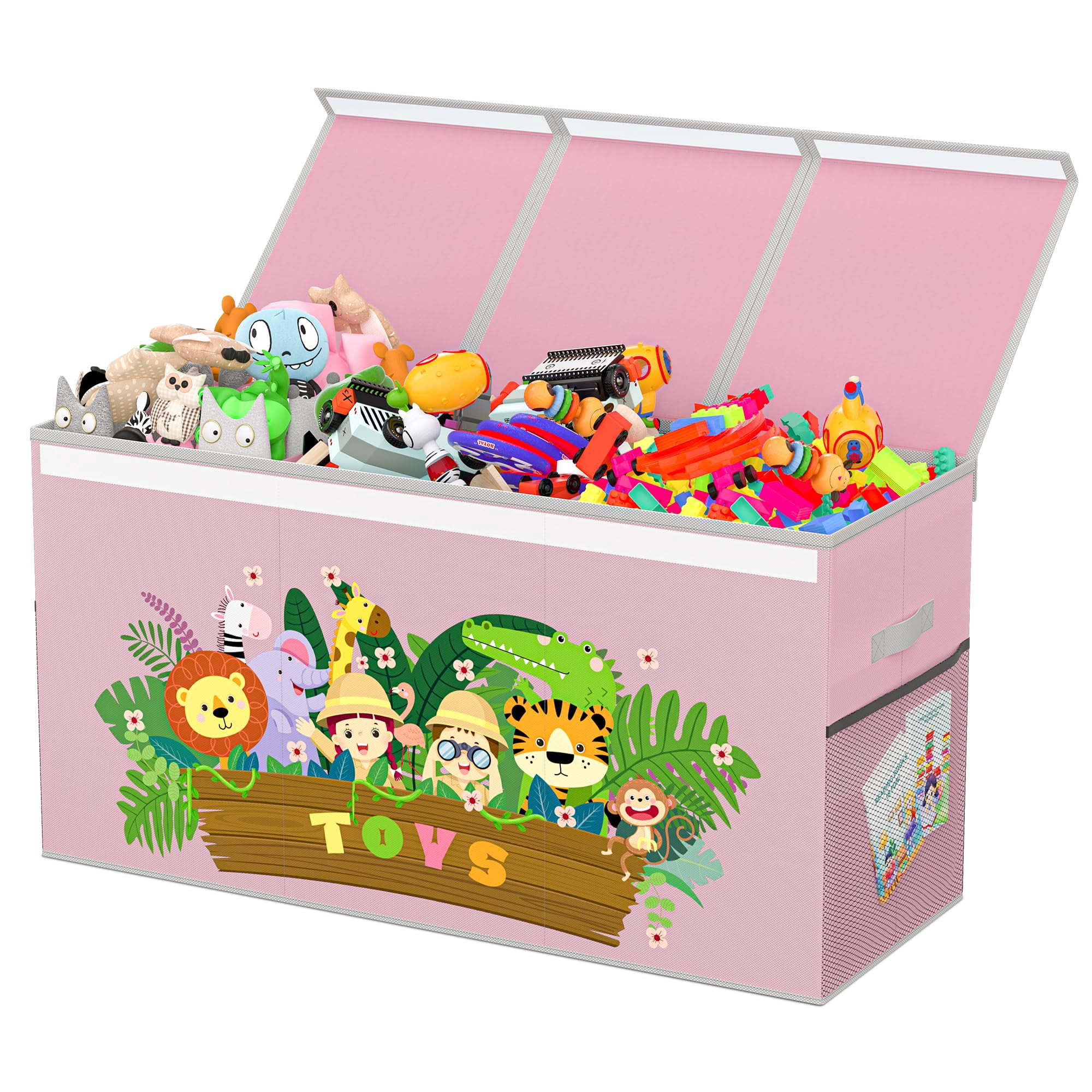 Momsnug Pink Extra Large Toy Box for Girls - Large Toy Storage ...