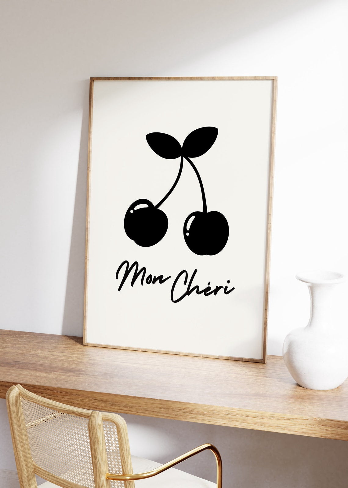Mon Cheri Minimalist French Art Print Trendy Wall Art Prints Neutral ...