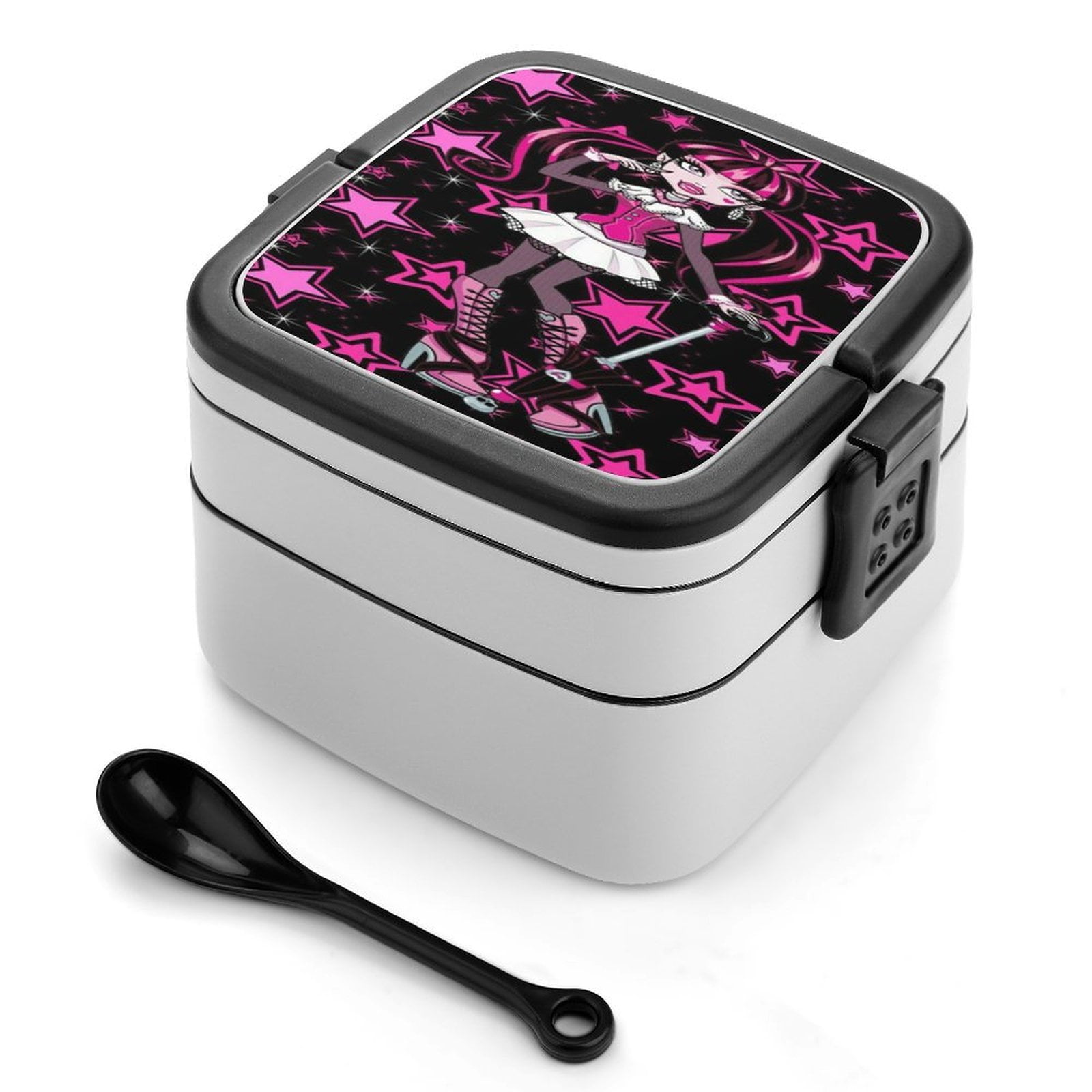 Mon-Ster High Bento Box Double Layer Lunch Box with Spoon And Handle ...