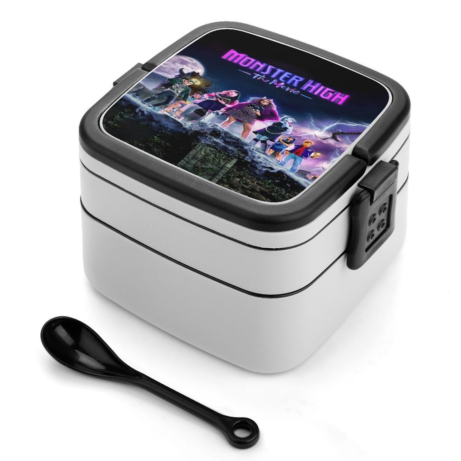 Mon-Ster High Bento Box Double Layer Lunch Box with Spoon And Handle ...