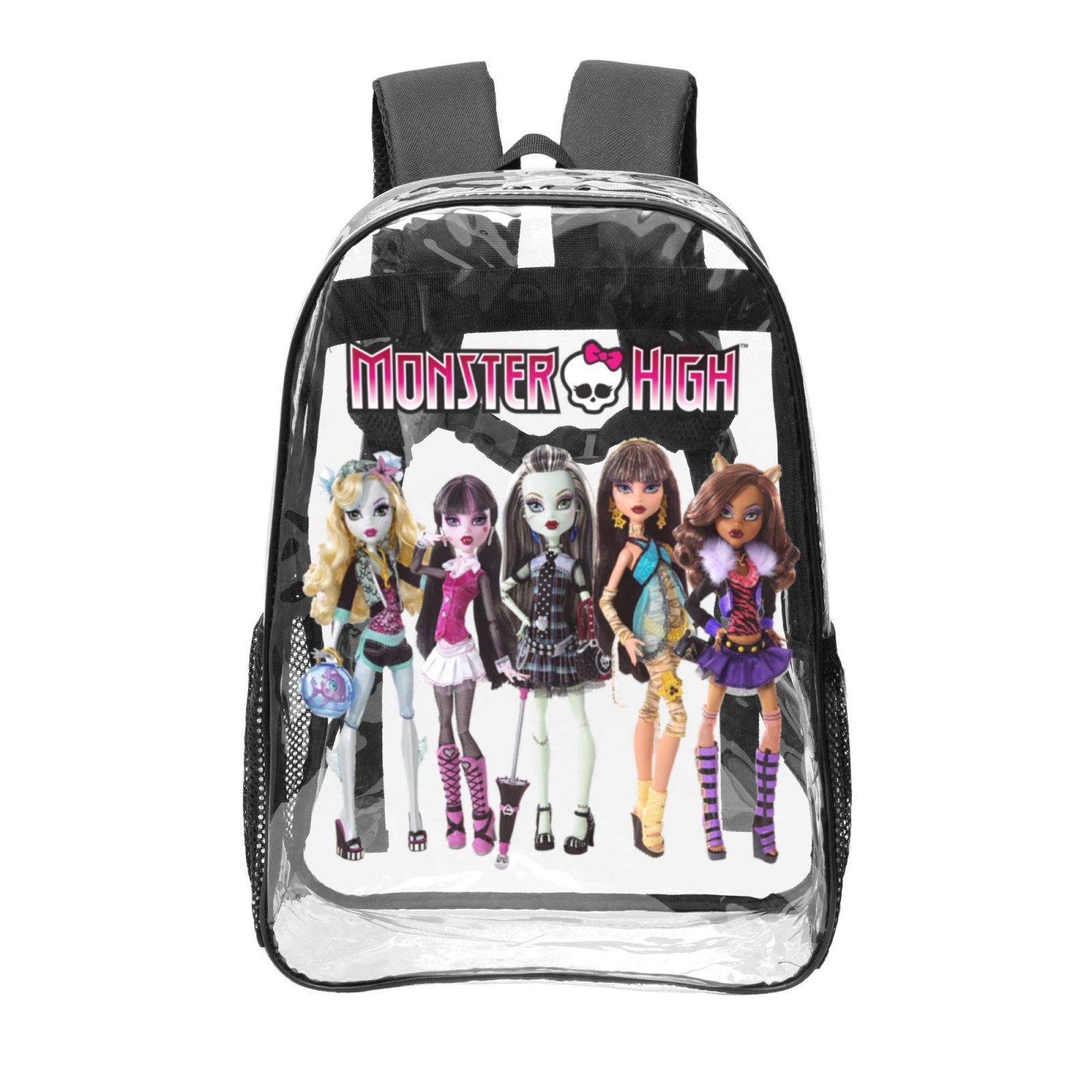 Mon-Ster High Clear Backpac Clear Bag PVC Transparent Backpac See ...
