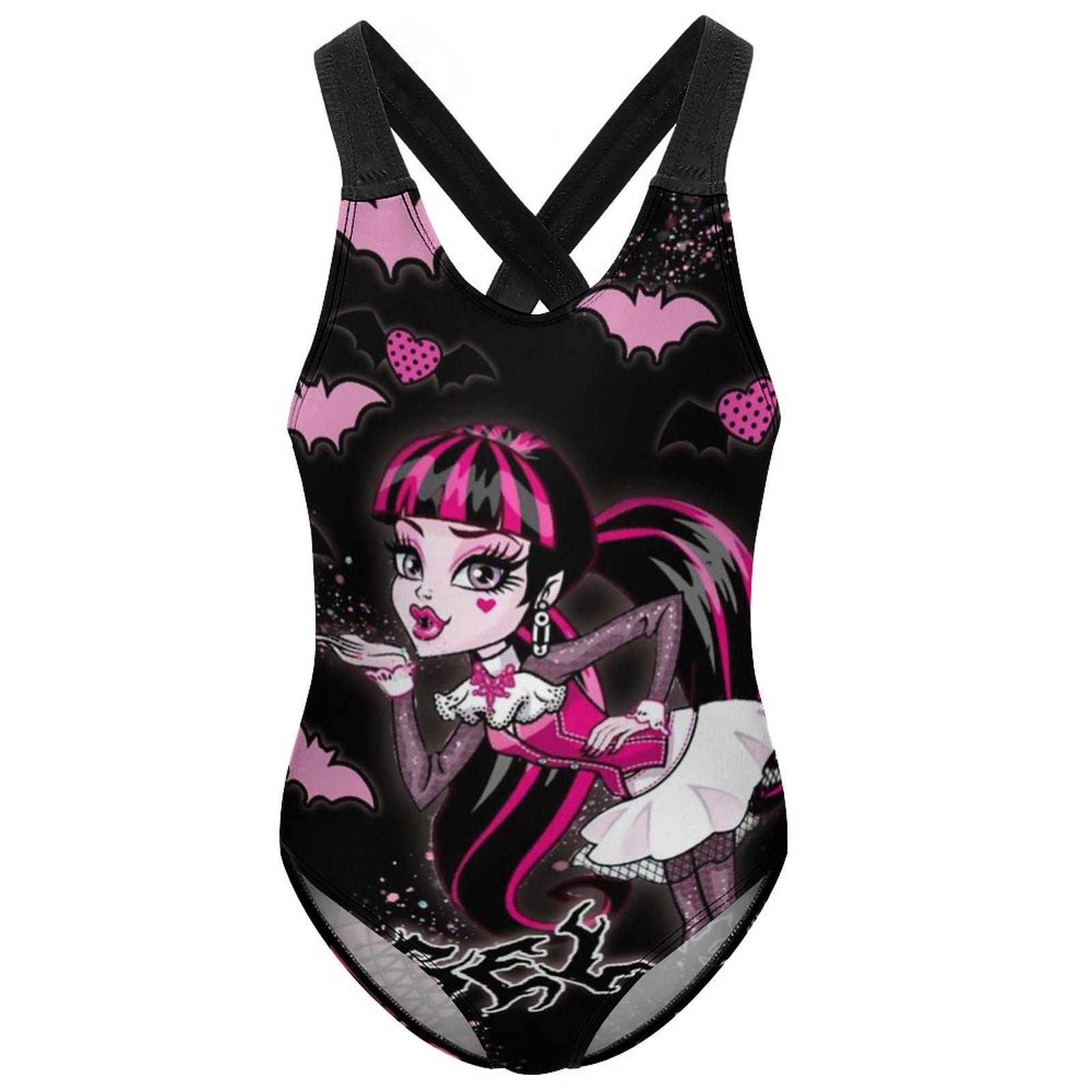 Mon-Ster High Girls Swimwear Cartoon Cross Shoulder Swimsuit Bathing ...