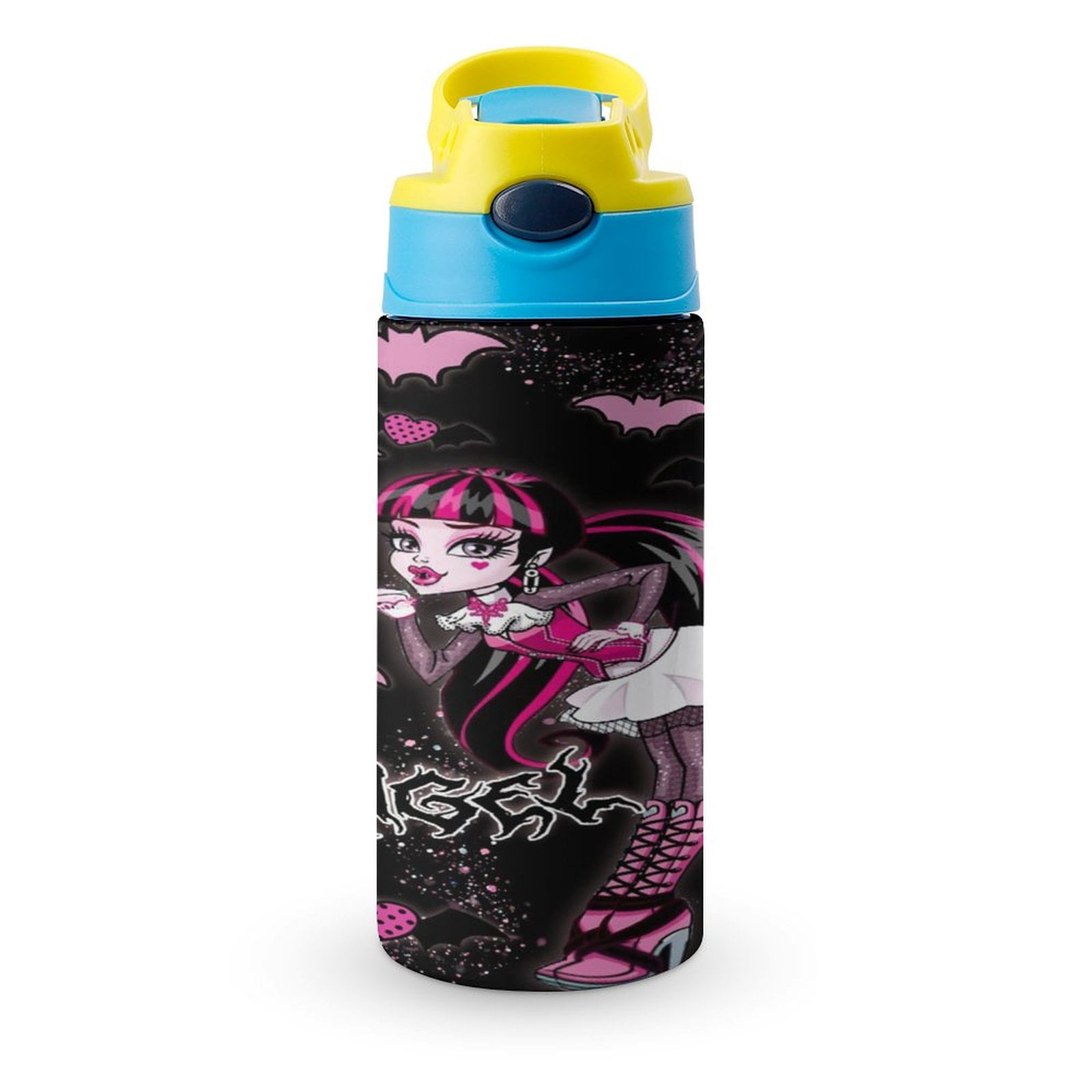 Mon-Ster High Kids Water Bottle with Straw Lid Insulated Stainless ...