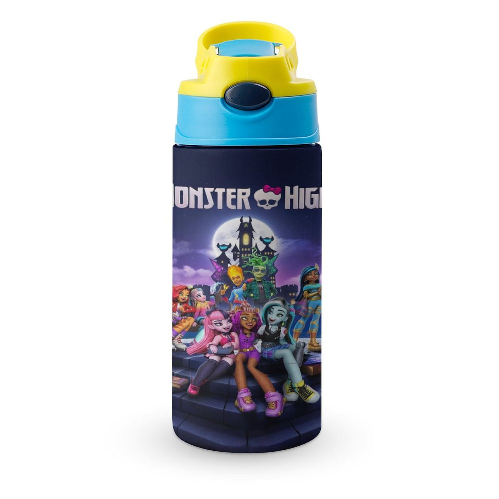 Mon-Ster High Kids Water Bottle with Straw Lid Insulated Stainless ...
